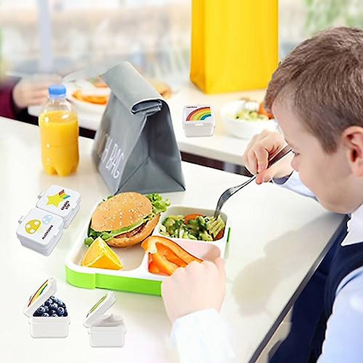 Elykorrne 8 Pack Salad Dressing Container To Go, Small Condiment Containers with Lids, Reusable Sauce Containers, Plastic Condiment Cup, Leak-proof for Lunch Bento Box Kids