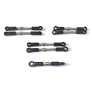 AMORIL 7PCS RC Pull Rod, RC Steering Metal Pull Rod 1/14 Four-Wheel Drive RC Car Pull Rod Metal Upgrade Sets