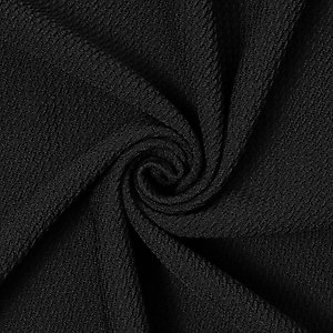 Liverpool Bullet Double Knit Polyester Spandex Stretch Moisture Wicking 59/60" Fabric by The Yard (Black)