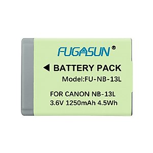 FUGASUN 1 pcs 1250mAh NB-13L NB13L Battery for PowerShot G7 X Mark III,G7 X Mark II,G9 X Mark II,G1 X Mark III,G5 X,G5 X Mark II,G7 X,G9 X,SX620 HS,SX720 HS,SX730 HS,SX740 HS