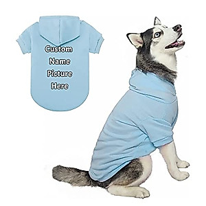 Custom Dog Hoodie Set with Name Photo, Personalized Pet Warm Sweater Hoodies for Small Medium Dogs & Cat Puppy