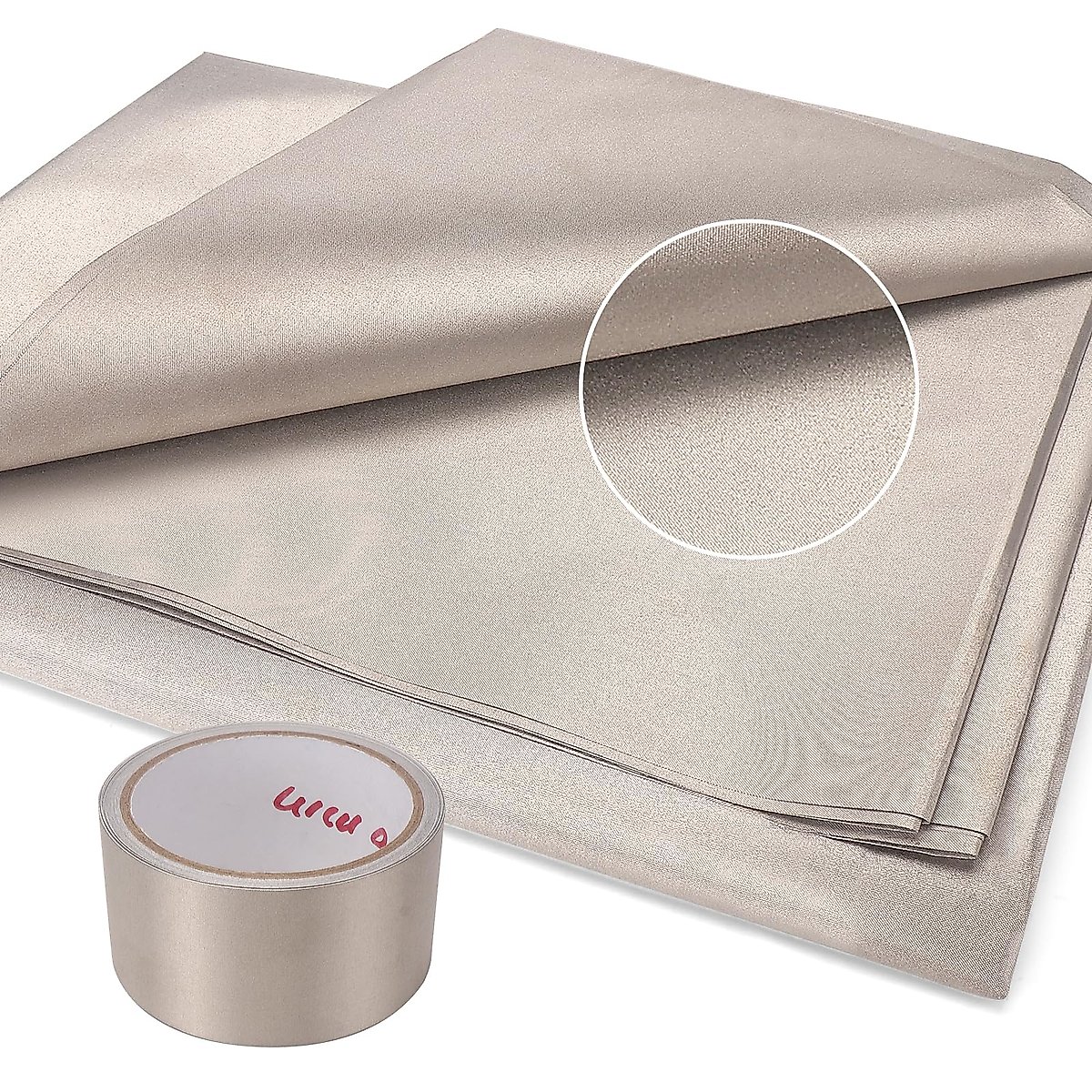 XLKIB Faraday Fabric，(43" W × 108" L Fabric + 300" L Tape)，Faraday Fabric EMP Proof Military Grade，Faraday Cloth can Block Cellular Signals,WiFi, Bluetooth, GPS, and RF Signals