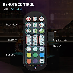 Warmiehomy LED Lighted Liquor Bottle Display Shelf, 16" 2 Step Acrylic Bar Shelves for Liquor Bottles, Alcohol Whiskey Shelves with Smart App & Remote Dual Control for Home Commercial Bar Drinks