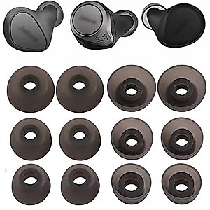 Silicone Ear Tips Replacement for Jabra Elite 3 / 7 Pro /75t, JNSA Replacement Earbuds Tips Compatible with Jabra Elite 7 Pro / Elite 3 Earbuds ,6 Pairs SML Black