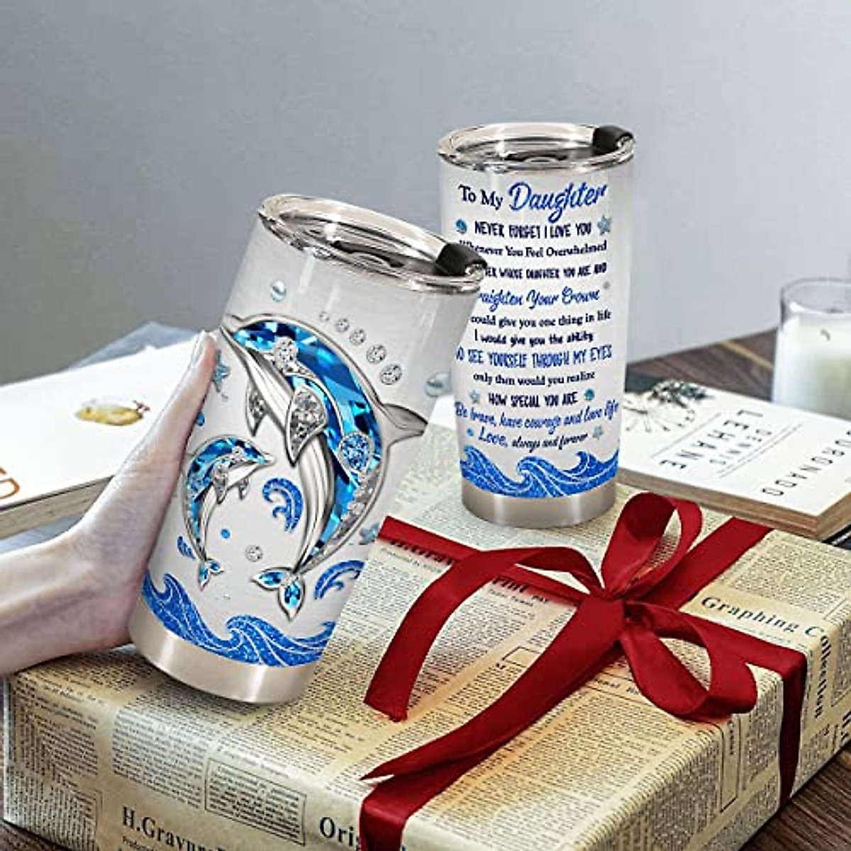 Fastpeace Daughter Gifts From Mom - Mothers Day, Birthday Gifts For Daughter - Graduation Gifts For Daughter, Daughter Gifts From Mom Dad, To My Daughter 2D Printing Tumbler 20oz