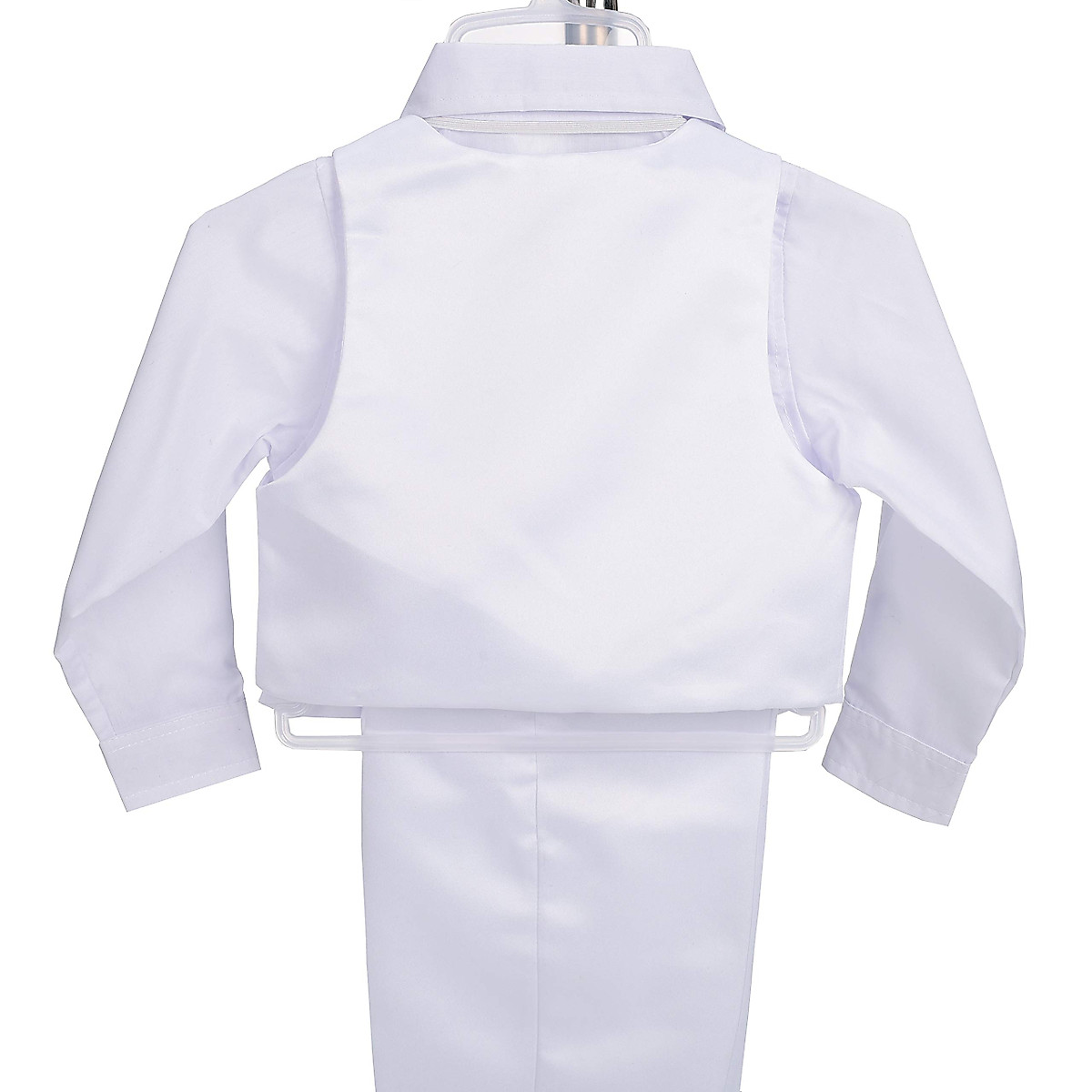 Dressy Daisy Baby Boy Satin Baptism Clothes Christening Outfit with Bonnet 5 Pieces Set Formal White Suit Size 6-9 Months Style A