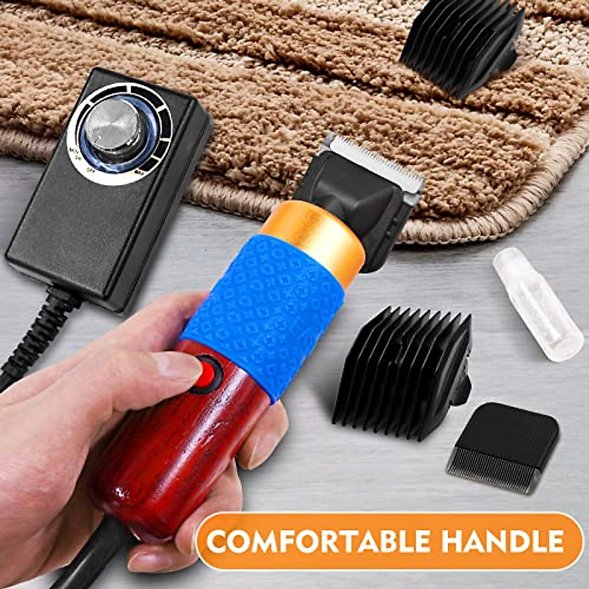 Carpet Trimmer Tufting Shears Kit, Rug Shaver for Tufting, 6-Speed Adjustable Rug Trimmer for Cleaning Handmade and Tufted Carpets, Tufting Clippers, Rug Clippers, Carpet Carving Clippers, 200W