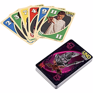 Mattel Games UNO Flip! Stranger Things Card Game for Adults & Teens with Double-Sided Cards, Real World Vs. Upside Down