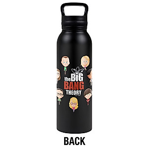 Big Bang Theory OFFICIAL Emojis 24 oz Insulated Canteen Water Bottle, Leak Resistant, Vacuum Insulated Stainless Steel with Loop Cap