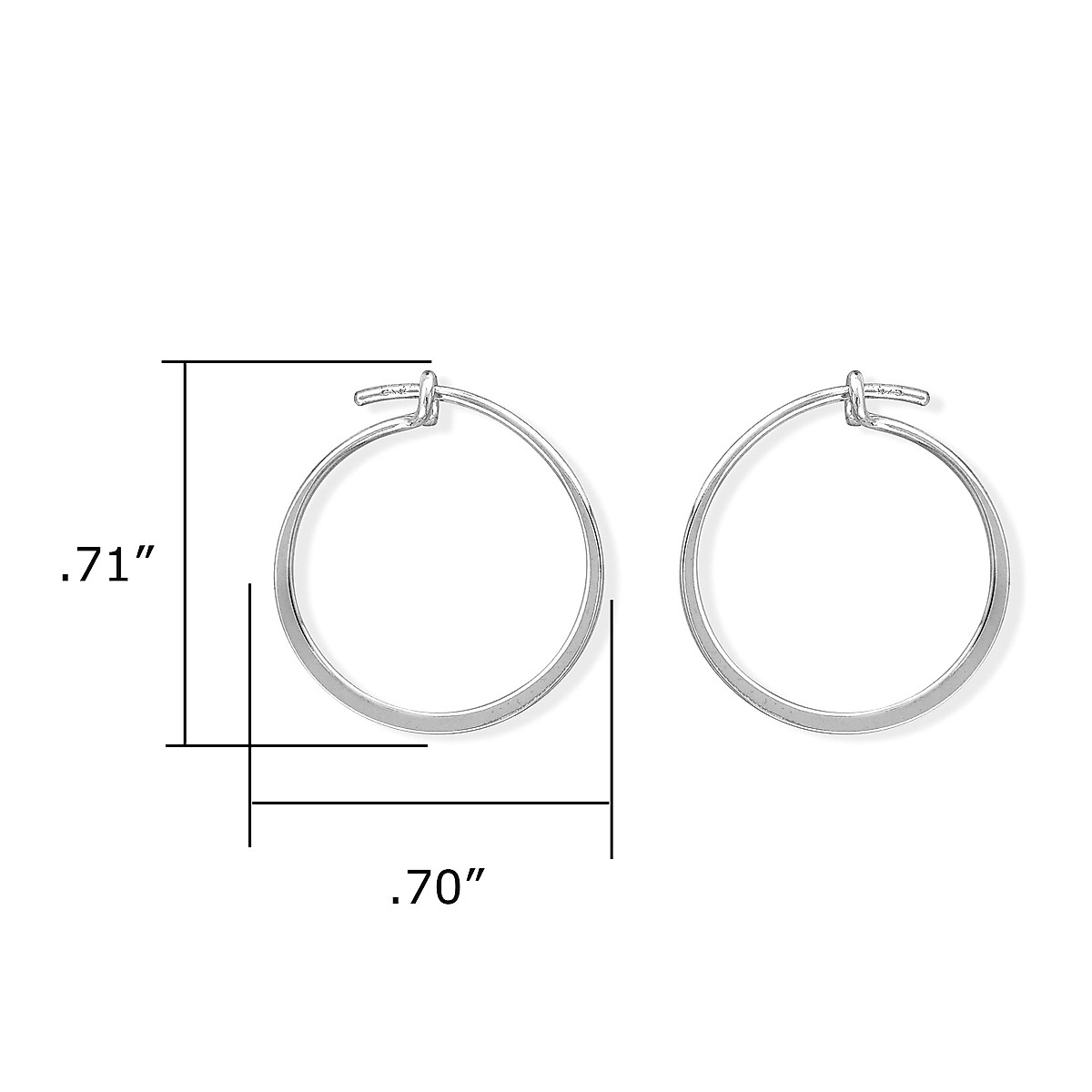Boma Jewelry Sterling Silver Round Hook & Eye Closure Hoop Earrings