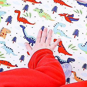 SheetWorld 100% Cotton Interlock Jersey Fitted Oval Crib Sheet, Fits Stokke Sleepi 26 x 47, Dinosaurs, Made in USA