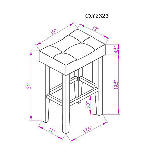 GLANZEND 5 Piece Square, Industrial Breakfast Table + 4 Upholstered Stools, Bistro Dining Set, for Living, Small Apartment, Farmhouse, Game Room, Gray