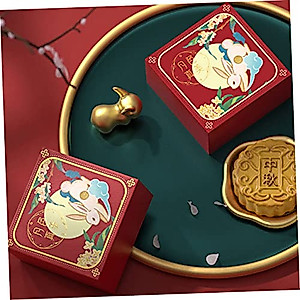 Abaodam 1 Set Moon Cake Box Dessert Containers Mini Paper Cups Mini Muffins Mooncake Packaging Box Christmas Muffin Boxes Bakery Wrapping Box Mid-autumn Festival Supply Moon Cake Case Gift