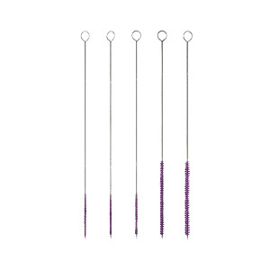 Professional Tube Cleaning Brush Set,Purple, Small 5 Pc. Kit, Long Deep Cleaning Brushes with Flexible Handles for Bottles, Straws, Pipes, Glass, Guns, and Detailing, Heavy Duty 9.8” Length