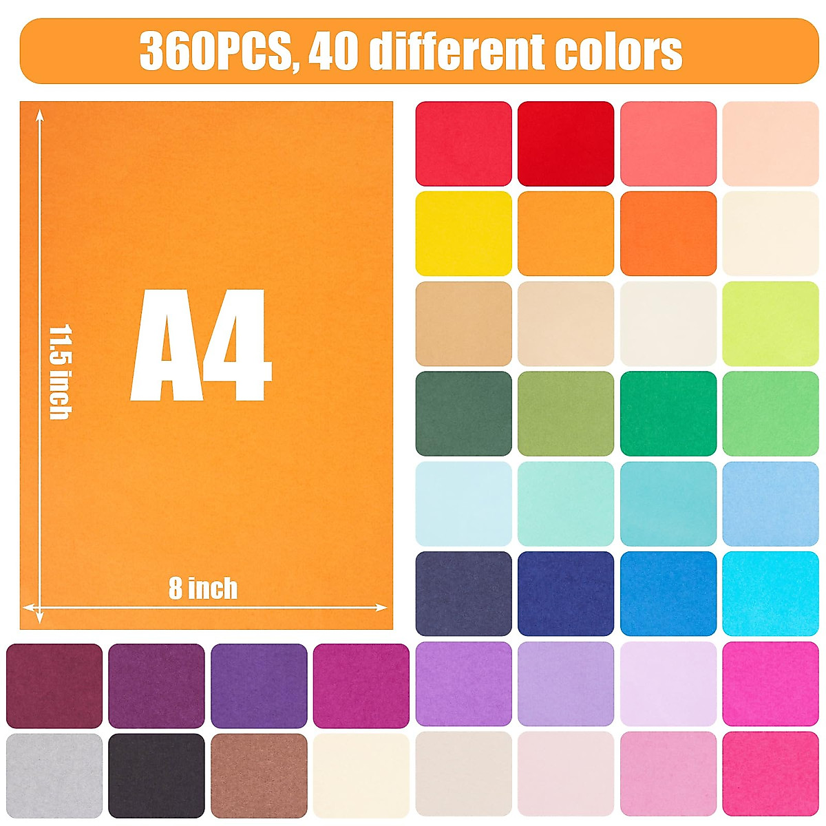 TOXOY Tissue Paper for Gift Bags, 360 Sheets Gift Wrapping Paper Craft Tissue Paper Bulk 40 Colors 11.5x8 Inch for Christmas New Year Holiday Birthday Gift Wrapping DIY Crafts Project