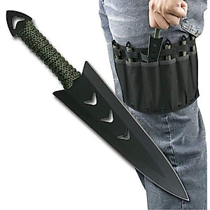 6 pcs. Ninja Tactical Combat Hunting Kunai Throwing Knife Set w/ Sheath Case