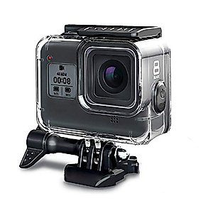 FINEST+ 60m Waterproof Housing Case for GoPro Hero 8 Black Diving Protective Housing Shell with Bracket Accessories for Go Pro Hero8 Action Came Rubber Material Pins Protect The Power Botton
