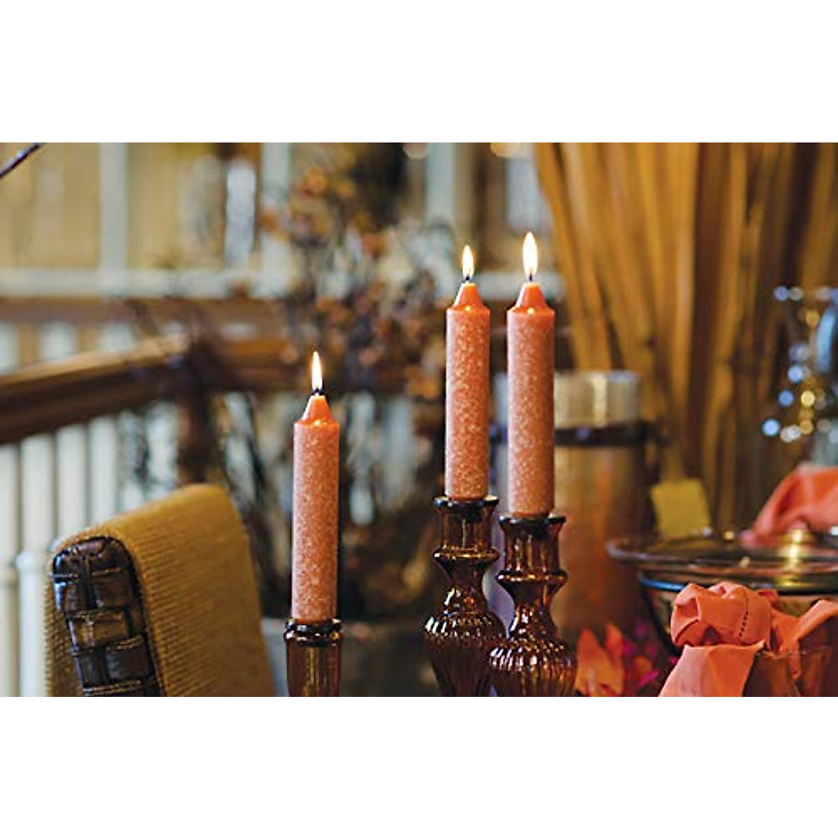 Root Candles 51919 Unscented Timberline Collenette 9-Inch Dinner Candles, 4-Count, Rust