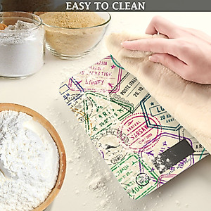Travel Stamps Visa Food Scale Waterproof Digital Kitchen Scales Weight Ounces and Grams with Easy to Clean for Weight Loss, Baking, Cooking