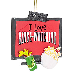 "I Love Binge-Watching" Sign Ornament