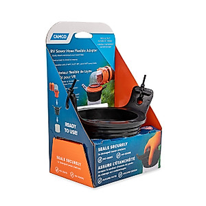 Camco 39317 3-in-1 Flexible Sewer Hose Seal, Black - Makes Connection to RV Sewer Hose Inlets Easier - Features Wings for Easy Removal
