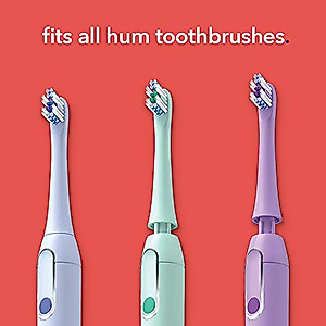 hum Replacement Heads, hum Toothbrush Heads with Floss Tip Bristles for Smart Toothbrush, Purple, 2 Pack