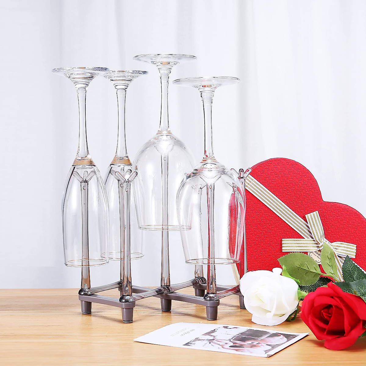 MRT Retractable Cup Drying Rack, Retractable Drying Rack and Sports Bottle Drainer Stand, Plastic Bag Drying Rack and Mug Tree with Antiskid Bottom for Kitchen Countertop(Gray)