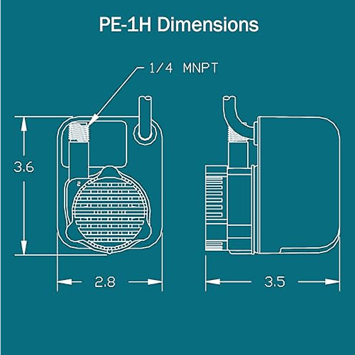 Little Giant PE-1H 115-Volt, 1/125 HP, 170 GPH Epoxy Encapsulated Small Submersible Direct Drive Pump with Hooded Volute, 6 Ft. Cord, Black, 518203