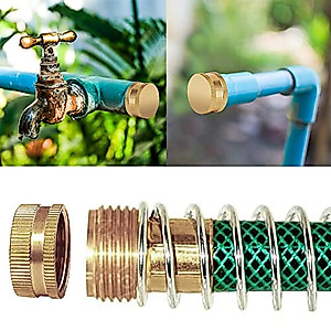 Joywayus 3/4" GHT Female Garden Hose Cap Brass Watering Fittings with Washers(Pack of 4)