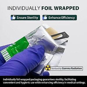 100PCs Dental Grade #12B Stainless Steel Sterile Surgical Blades by VASTMED | Individually Wrapped High Stainless Steel Dermablade Surgical Blade