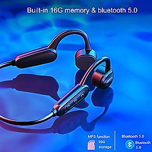 ESSONIO Bone Conduction Headphones Swimming Headphones Bluetooth IPX8 Waterproof Headphones for Swimming Bone Conduction Headphones with Microphone, 16G Memory (Gray New)