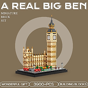 NeoLeo Real Big Ben Micro Building Blocks Set (3900+PCS) - World Famous Architectural Model Toys Gifts for Kid and Adult