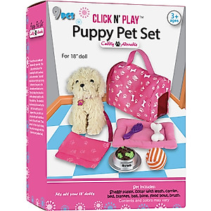 Click N' Play Toy Puppy Set for Kids, Dog Bed - Little Toddler Girl Toy, Toys 3+ Year Old Girls, Three Year Old Girl Gifts,Toy Dogs for Kids - Puppy Toys for Kids