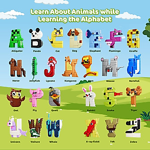HOGOKIDS 26 Packs Party Favors for Kids - Animal Alphabet Building Set for Valentines Day | ABC Letters for Classroom Prizes Goodie Bag Fillers Stocking Stuffers Birthday Gifts for Boys Girls