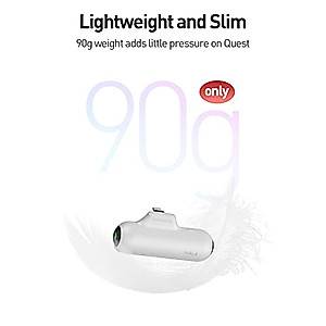 iWALK Linkpod Play Battery Pack Specially Designed for Oculus Quest 2, 4500mAh Extended Power Accessories for VR Headset,Lightweight Head Strap Power Bank Compatible with Meta Quest 2 and Quest,White