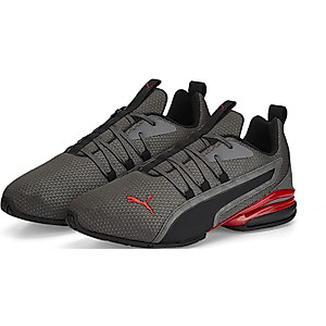 PUMA Mens Axelion Nxt Camo Road-running-shoes, Castlerock High Risk Red, 10.5 US