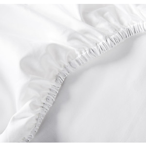 100% Egyptian Cotton Fitted Sheet Only, Pure White Full Size Fitted Sheet, Long-Staple Combed Pure Natural Cotton Bottom Sheet Wrinkle Free Elastic Mattress Protector Cover