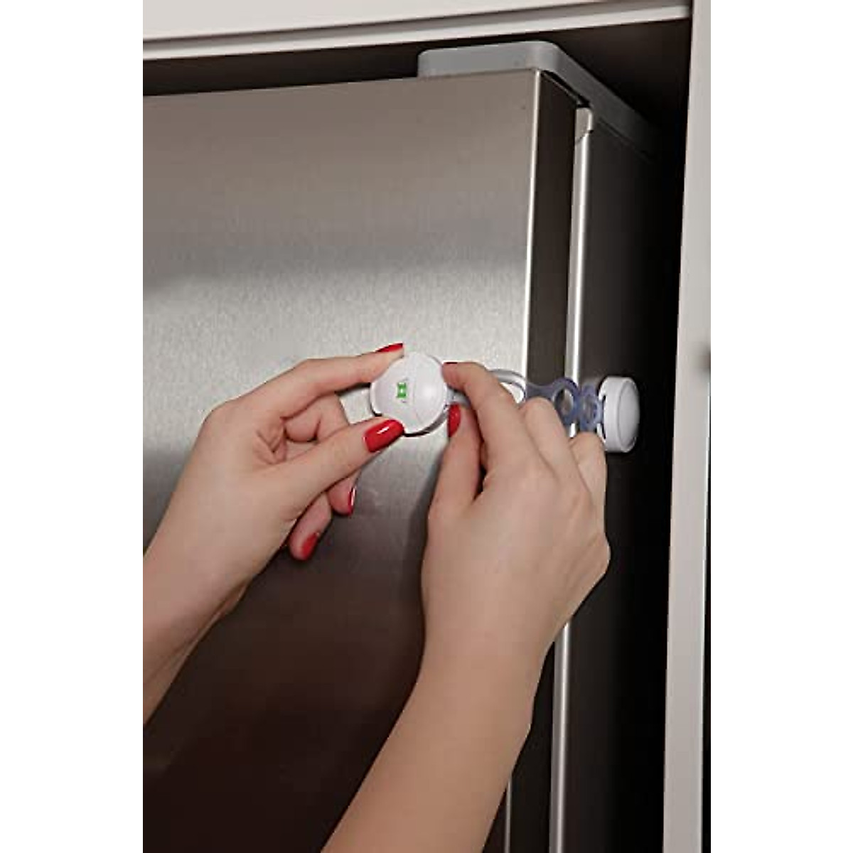 Dreambaby Ezy-Check Multi-Use Latch - Child Safety Locks for Cabinets, Fridge, & Cupboards - with Adhesive Backing - White (3 Pack)