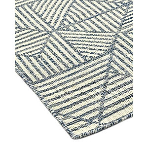Solo Rugs Edra Contemporary Handmade Area Rug, 8' 0" x 10' 0", Denim