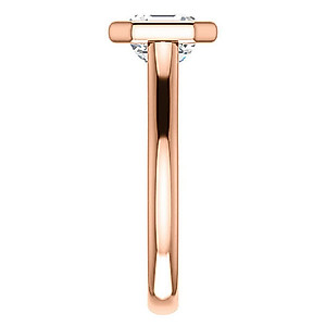 10K/14K/18K Solid Rose Gold Handmade Engagement Ring, 2 CT Asscher Cut Moissanite Solitaire Ring, Wedding Ring Set for Women/Her, Anniversary/Promise Gifts, VVS1 Colorless, Jewelry