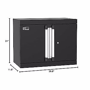 ClosetMaid ProGarage Wall Cabinet with Two Doors Lock and Shelf, for Garage Storage, Heavy Duty Steel, Black