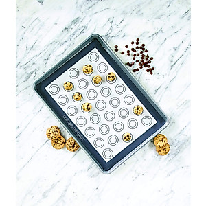 Chicago Metallic Non-Stick Jelly Roll Pan with Mat and Cooling Rack, 3-Piece, Gray