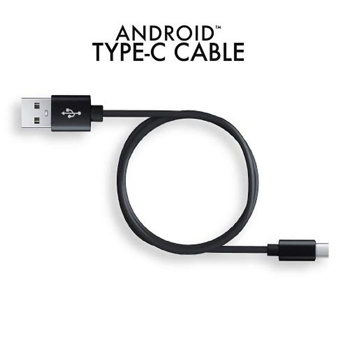 iHip 9ft PVC Black Cable Type-C Rubber Finish Bend Test Certified - Android Charger Cable for Android Samsung Galaxy S9 S10 S8 Plus Note10 9 8, Moto Z, Google Pixel, LG