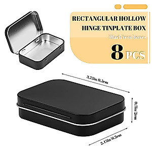 Fansunta 8 Pack Metal Rectangular Empty Hinged Tins Box 3.75 by 2.45 by 0.7 Inch Durable Small Empty Storage Tins with Lids for Storage Drawing Pin Jewelry Crafts