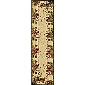 Unique Loom Barnyard Collection Area Rug - Farm (2' 7" x 10' Runner, Cream/ Black)