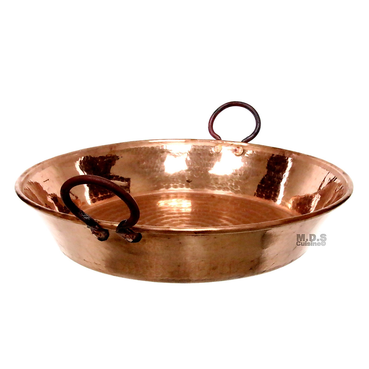 Ematik Paella Pan 13” Cazuela De Cobre 100% Pure Hammered Handmade Copper Classic Traditional Spain Cazo Cazuela Para Seafood