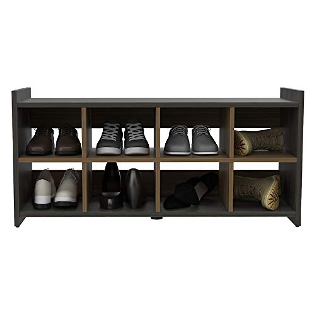 Tuhome 40-inch Wide Entryway Storage Unit, 8 Shoe Capacity, Carbon Espresso