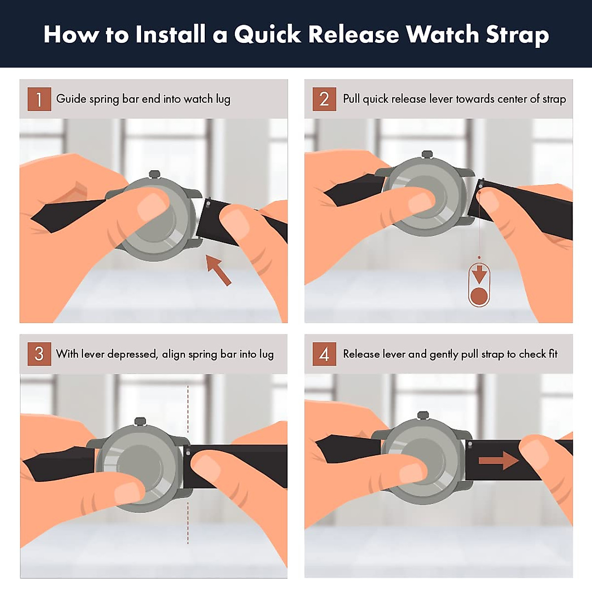 Benchmark Canvas Watch Band - Quick Release Cotton Fabric Watch Straps for Men & Women (20mm, Army Green)