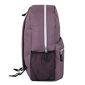 19 Inch School Backpacks with Mesh Side Pockets – Basic Large Solid Color Backpacks for Kids, Men, Women, Travel (Purple/Lilac)