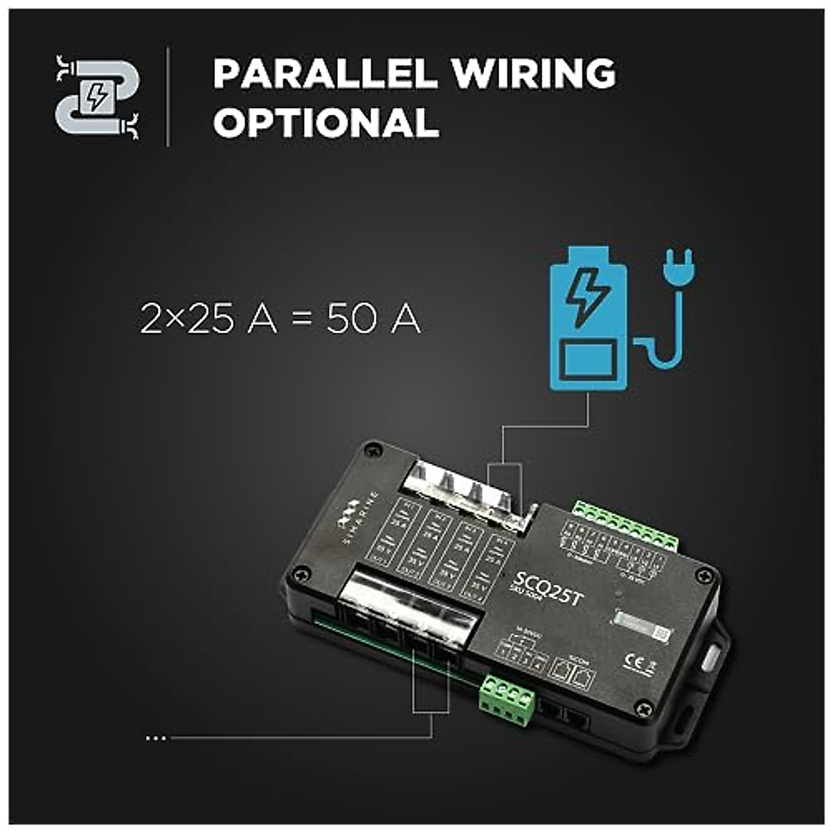 Simarine SCQ25T Quadro Shunt, 4 x 25 A per Channel, Tank Level Voltage Monitoring, A Built-in, Programmable Alarm Signal Relay. Compatible with Simarine PICO Battery Monitor and VIA Control Panel